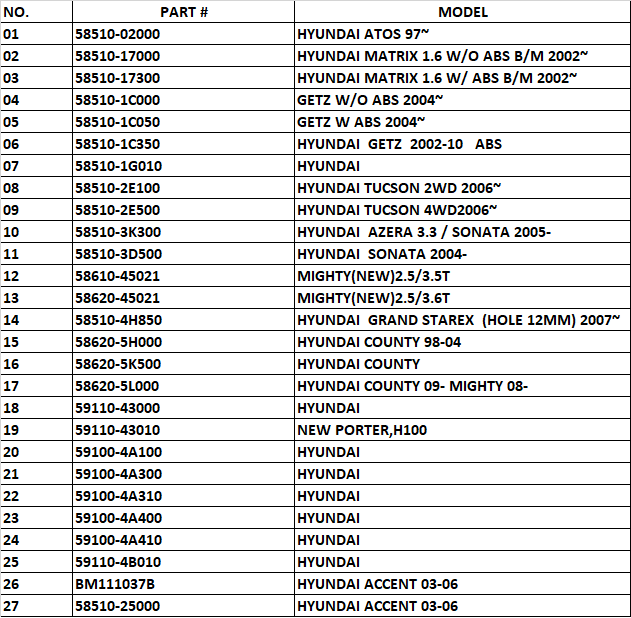 BRAKE MASTER CYLINDER ASSY - HYUNDAI - KAI GIU Auto parts