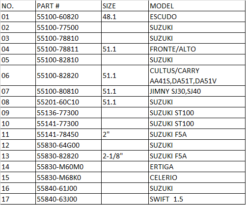 DISC BRAKE SEAL KIT - SUZUKI - KAI GIU Auto parts